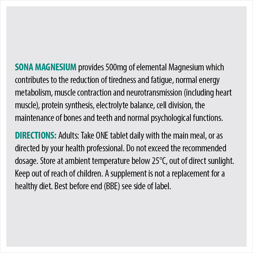 Sona Magnesium - 500mg Tablets